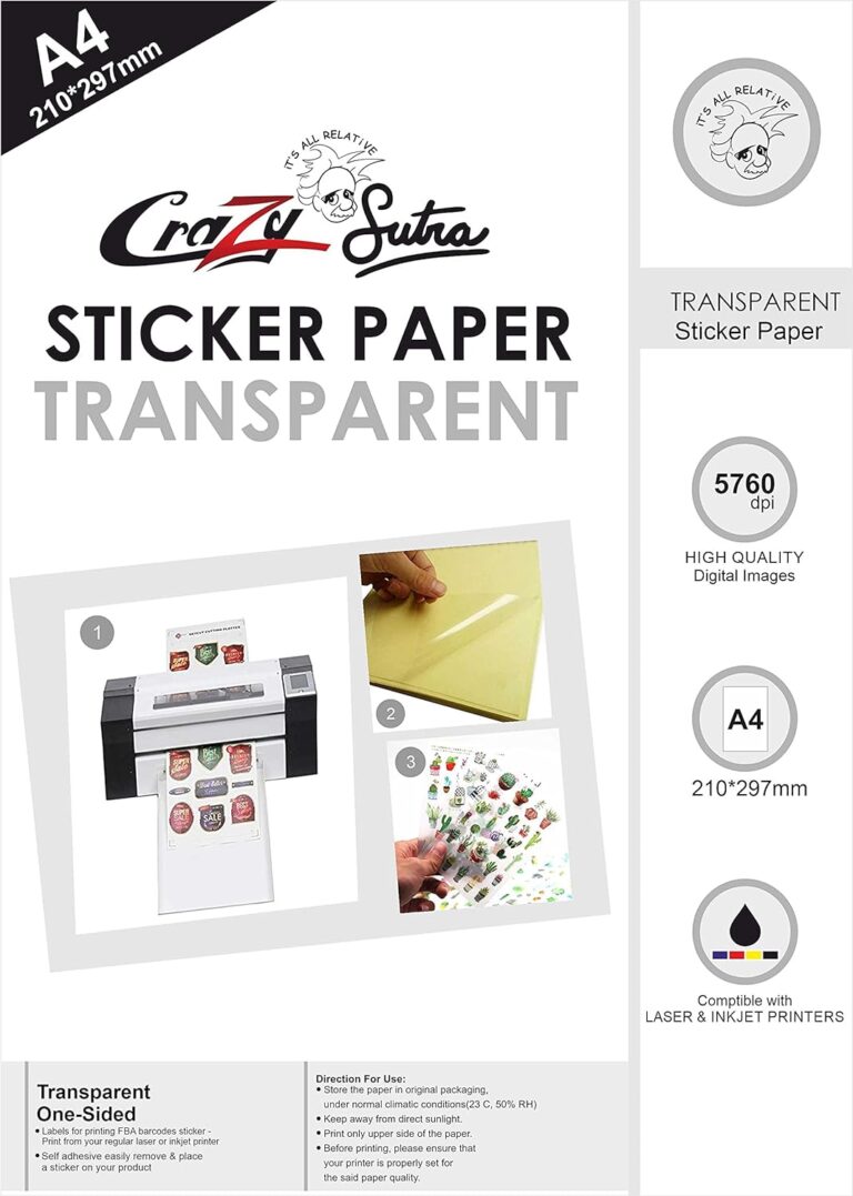 Buy Crazy Sutra 50 Sheets A4 Self-Adhesive Sticker Transparent (PVC ...